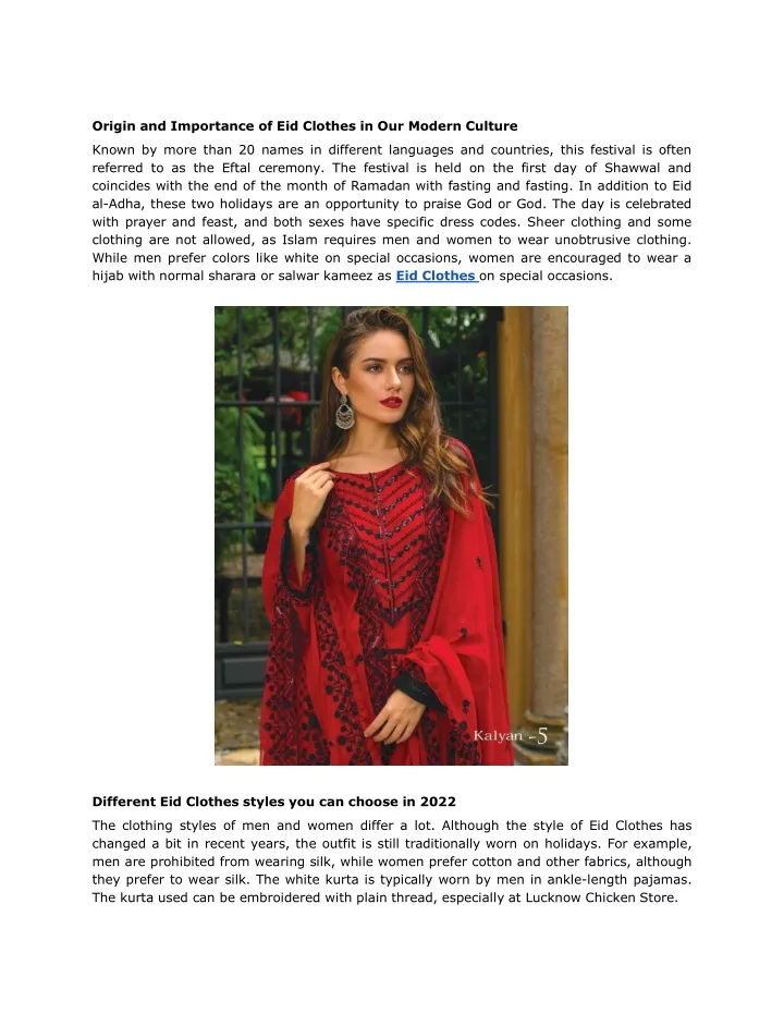 PPT - Origin and Importance of Eid Clothes in Our Modern Culture ...