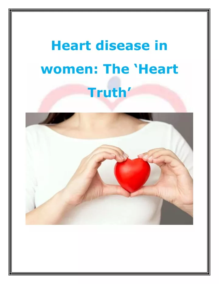 Ppt Heart Disease In Women The Heart Truth Powerpoint Presentation