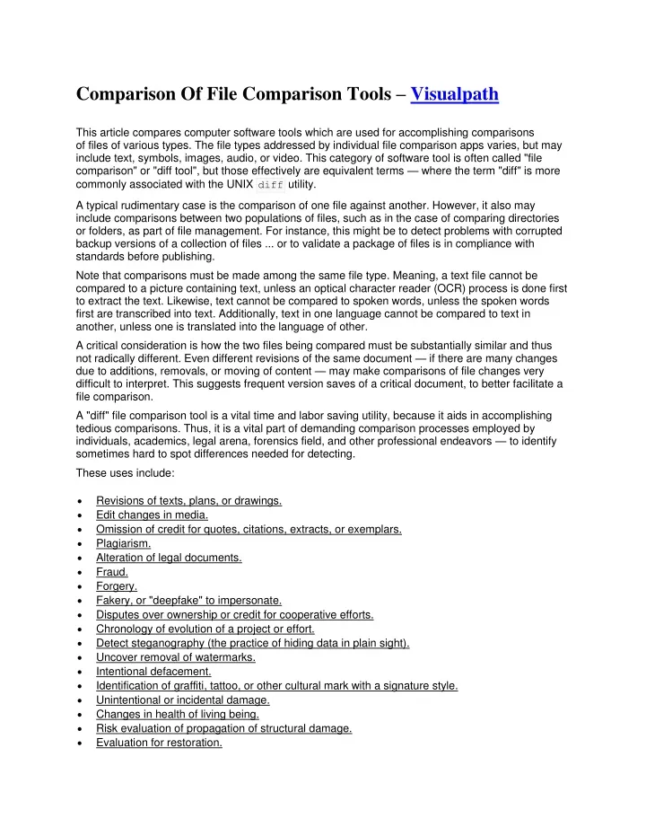 PPT - Comparison Of File Comparison Tools PowerPoint Presentation, free ...