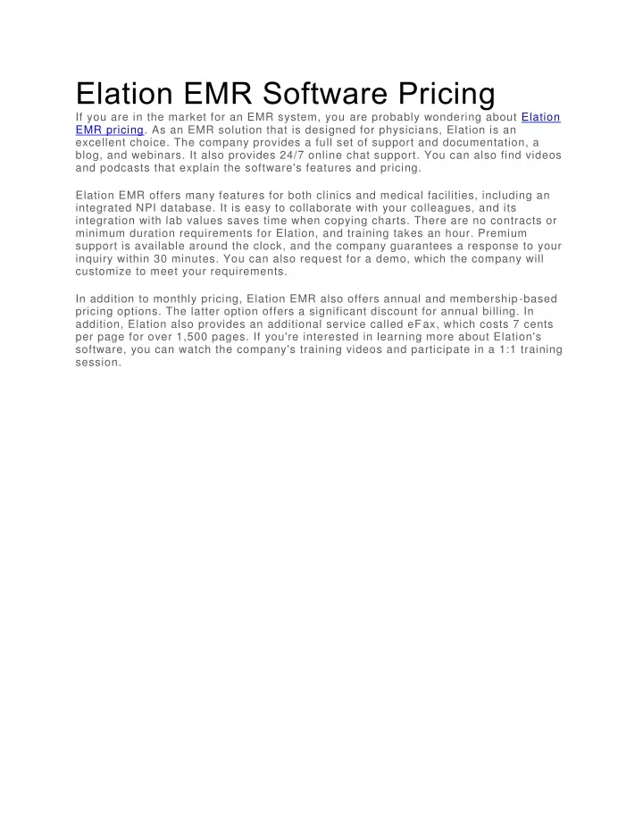 PPT - Elation EMR Software Pricing PowerPoint Presentation, free ... PPT - Elation EMR Software Pricing PowerPoint Presentation, free ...