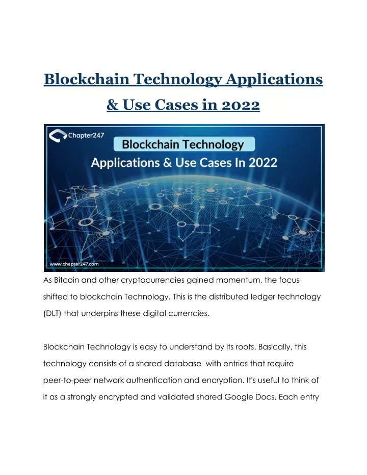 PPT - Blockchain Technology Applications & Use Cases in 2022 PowerPoint ...