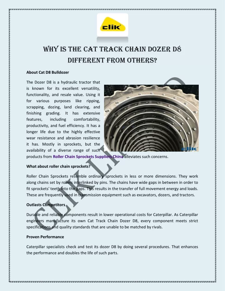 PPT - Why is the Cat Track Chain Dozer D8 Different from Others ...