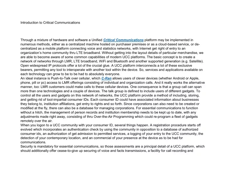 PPT - Critical Communications PowerPoint Presentation, free download ...