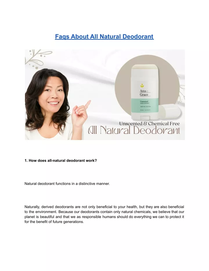 PPT - Faqs About All Natural Deodorant PowerPoint Presentation, free ...