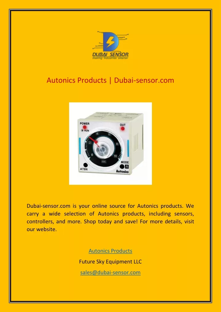 PPT - Autonics Products Dubai-sensor PowerPoint Presentation, free ...