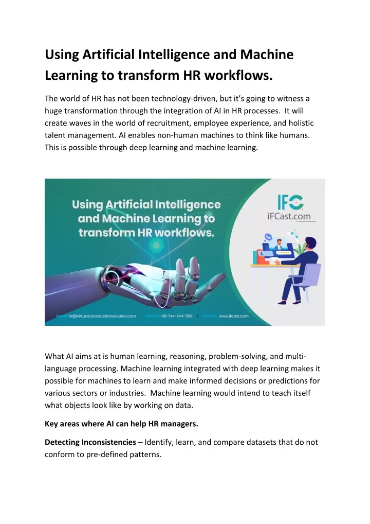 PPT - Using Artificial Intelligence and Machine Learning to transform ...