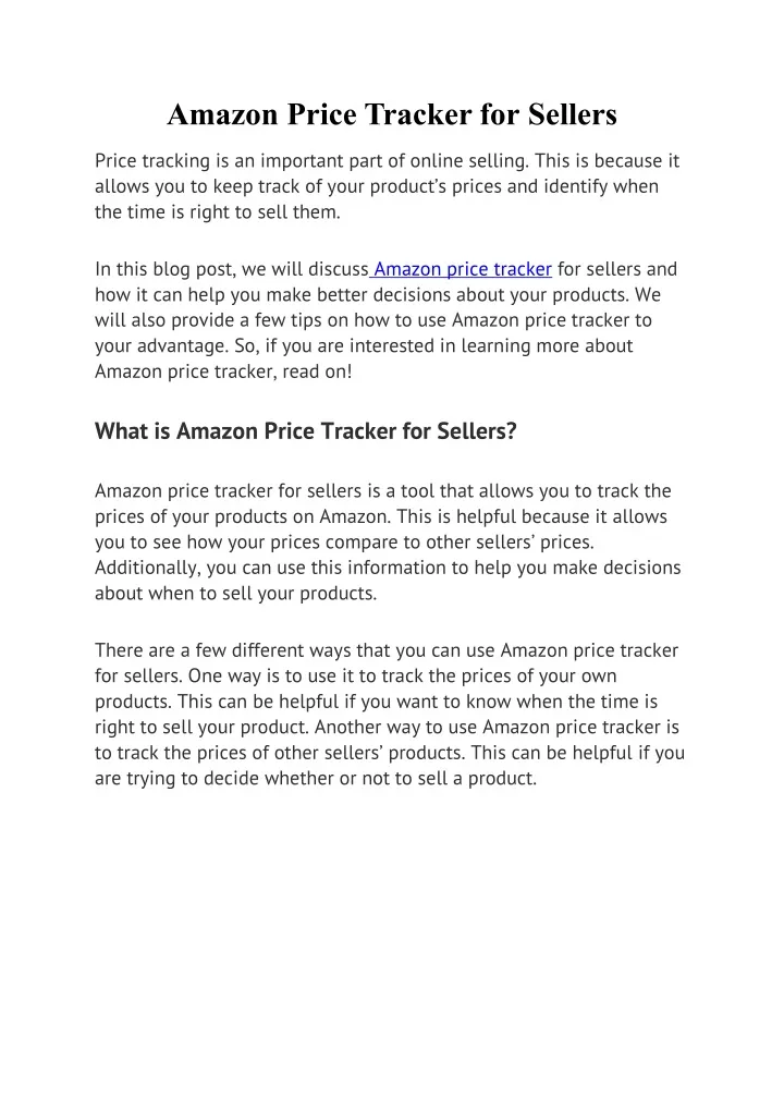 PPT - Amazon Price Tracker for Sellers PowerPoint Presentation, free ...