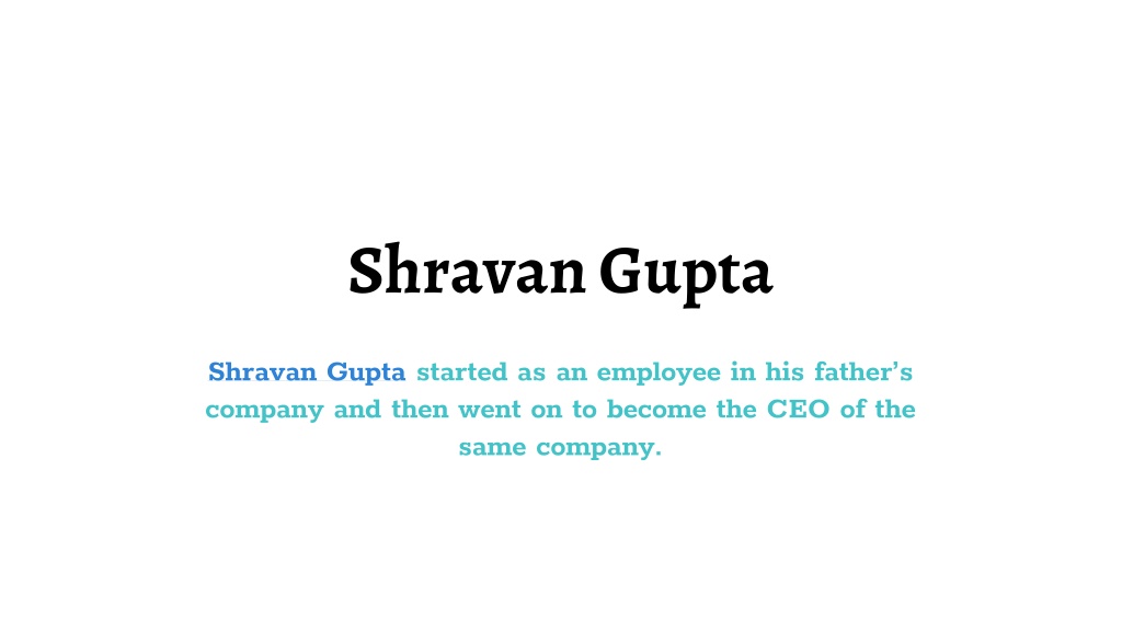 PPT - In the festive season, Shravan Gupta observes a rise in home ...