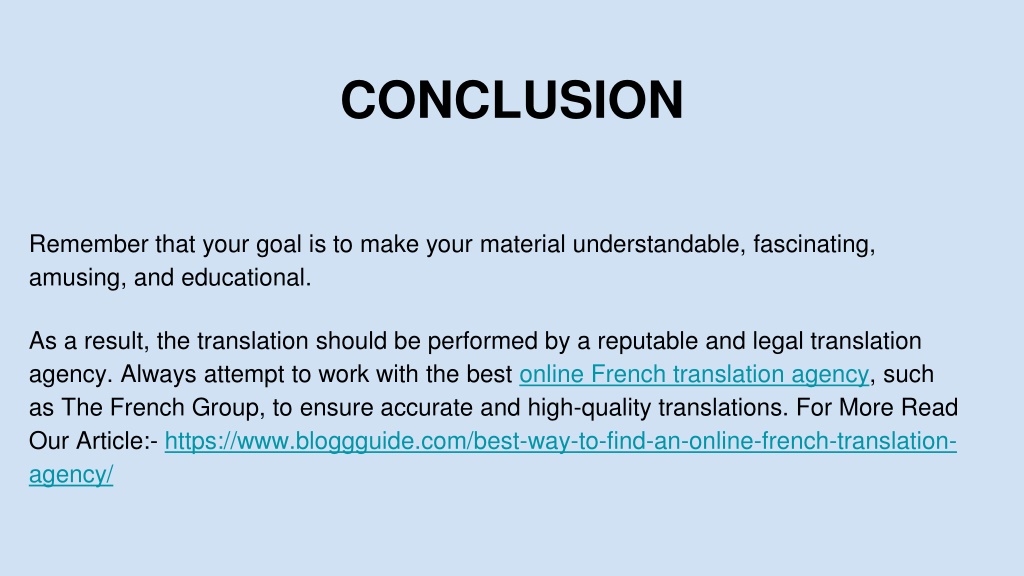 PPT - Best Way to Find an Online French Translation Agency? PowerPoint ...