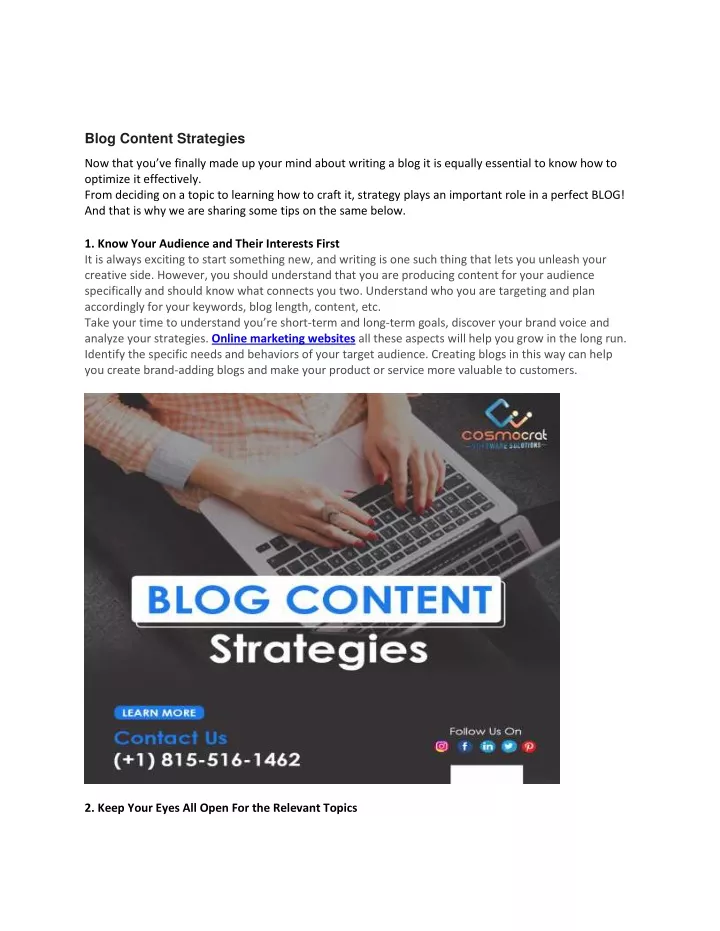 PPT - Blog Content Strategies PowerPoint Presentation, free download ...