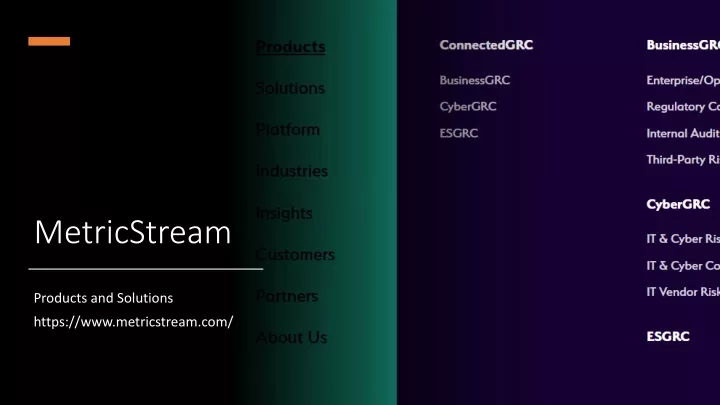 PPT - MetricStream PowerPoint Presentation, free download - ID:11346152