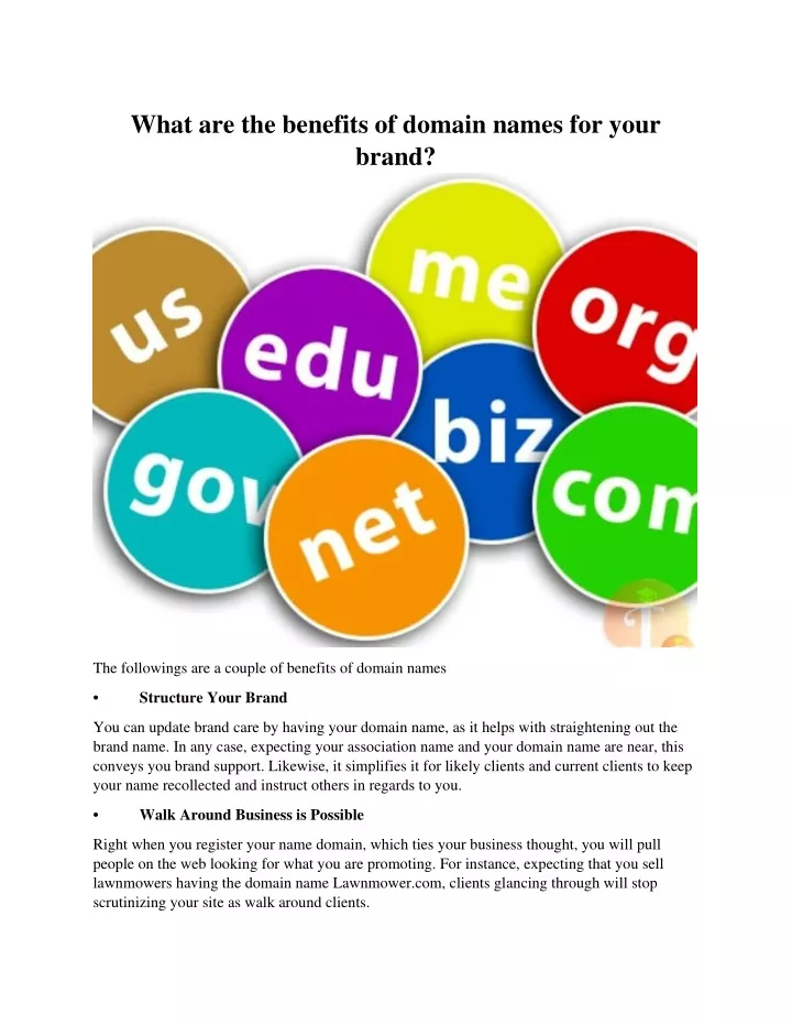Ppt What Are The Benefits Of Domain Names For Your Brand Powerpoint