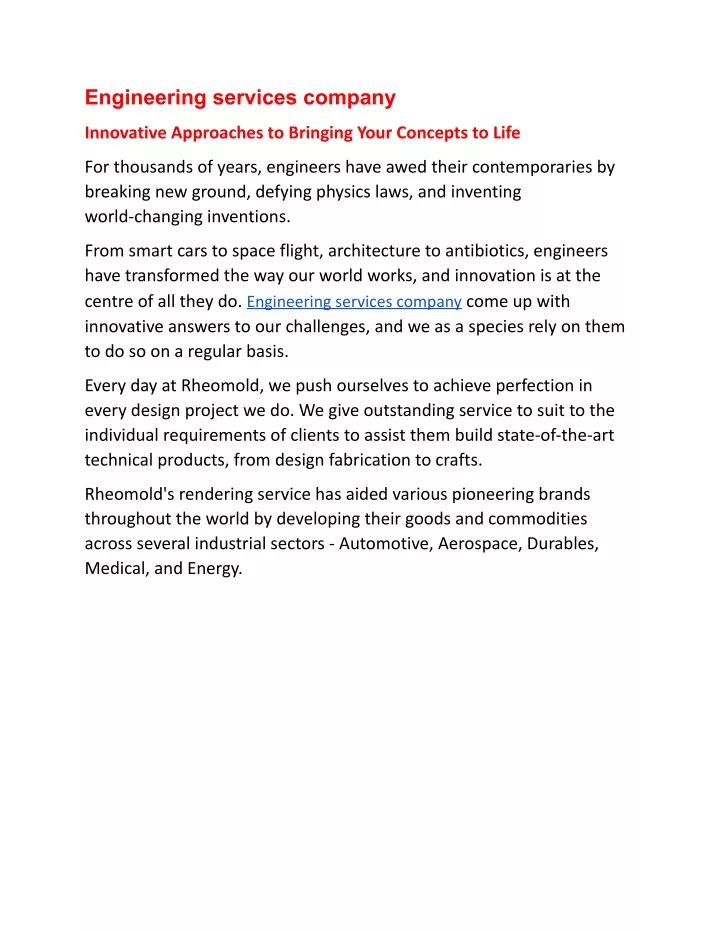 PPT - Engineering services companies in india PowerPoint Presentation ...