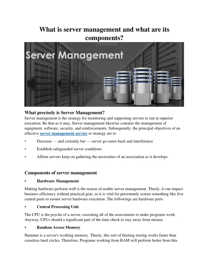 PPT - What is server management and what are its components PowerPoint ...