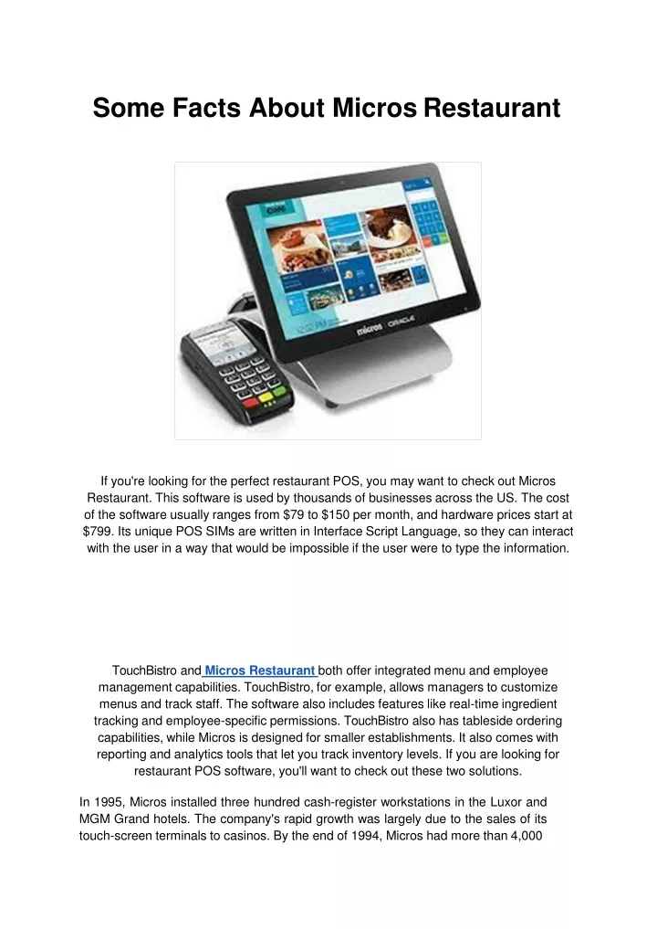 PPT - Some Facts About Micros Restaurant.ppt PowerPoint Presentation ...