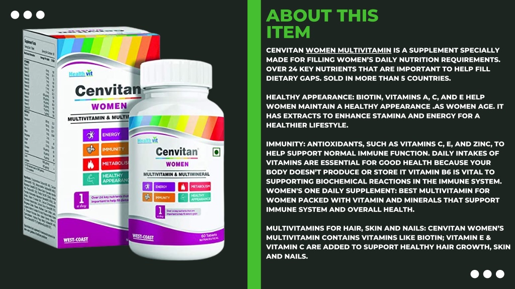 PPT - Healthvit Cenvitan - Best Multivitamin Tablets for Women ...