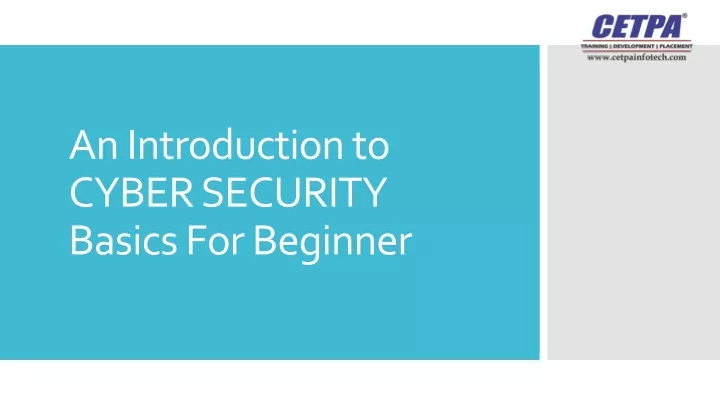 PPT - An Introduction to CYBER SECURITY Basics For Beginner PowerPoint ...