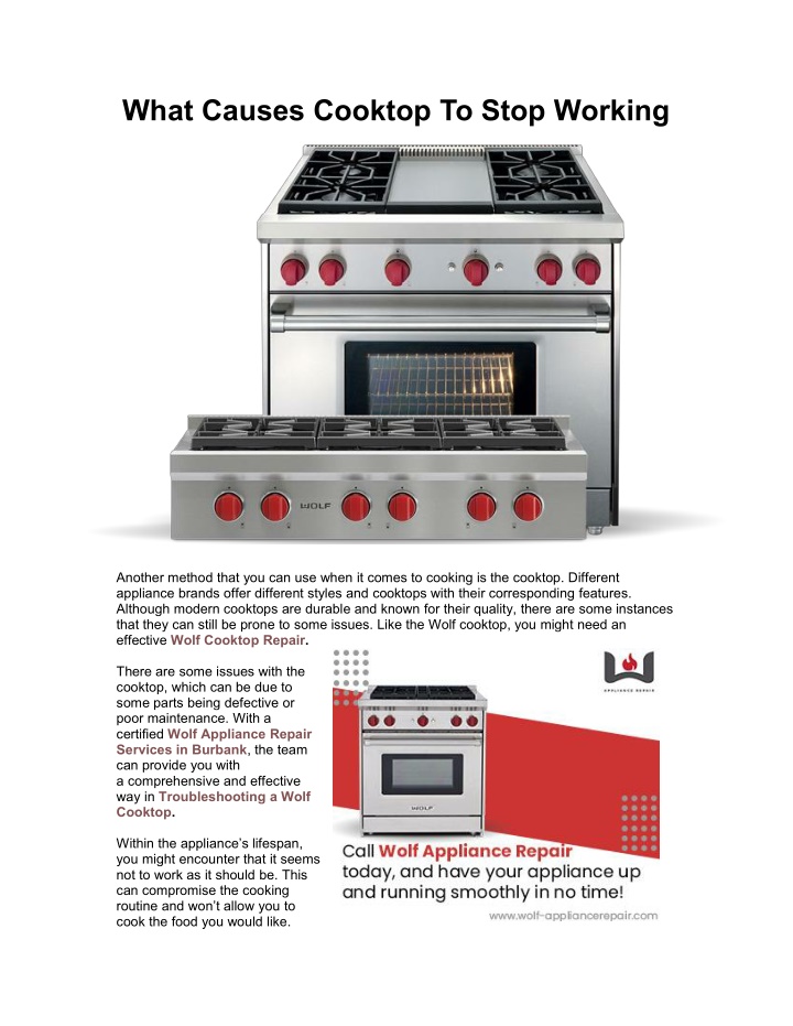 PPT - What Causes Cooktop To Stop Working PowerPoint Presentation, free ...