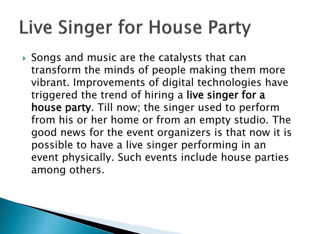 PPT - Hire Singer For Events Like The House Parties PowerPoint ...