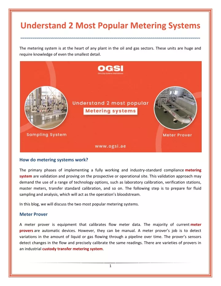 PPT - Understand 2 Most Popular Metering Systems PowerPoint ...