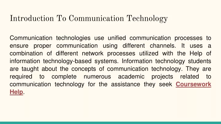 PPT - Introduction To Communication Technology PowerPoint Presentation ...