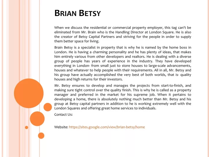 PPT - Brian Betsy PowerPoint Presentation, free download - ID:11354392