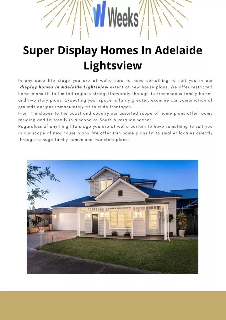 PPT - Display Homes Adelaide Lightsview PowerPoint Presentation, free ...
