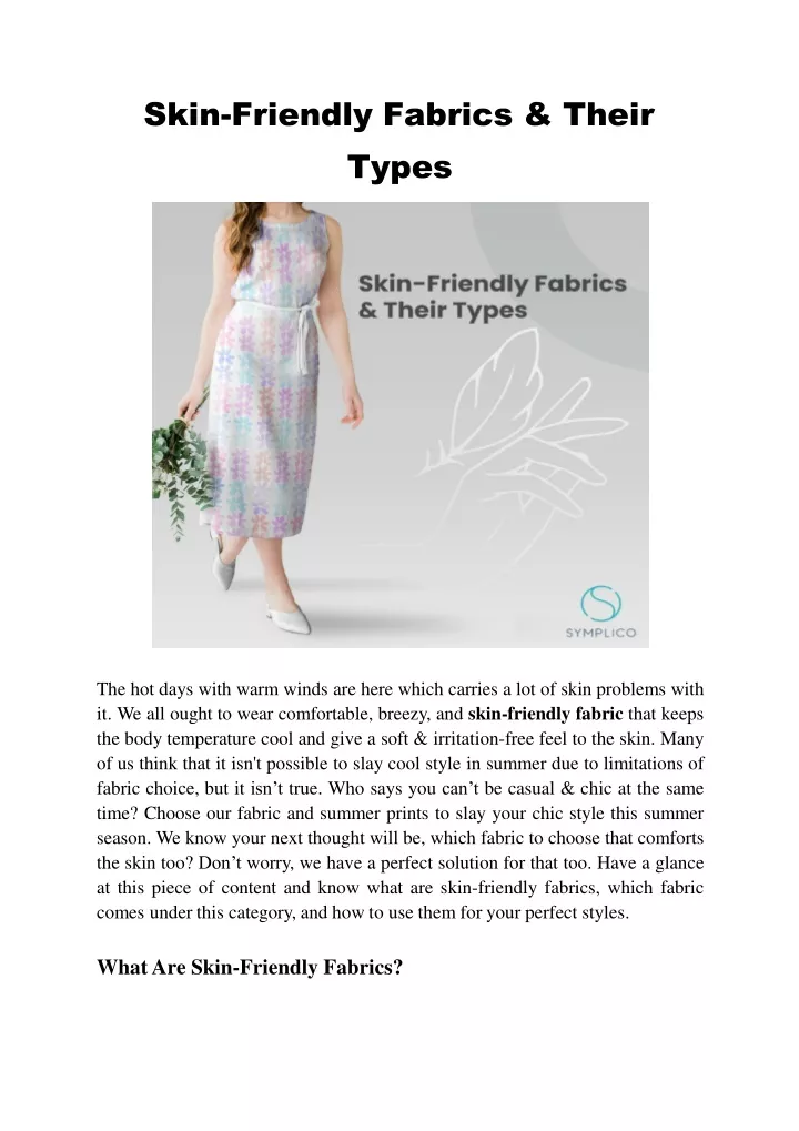 PPT - Skin-Friendly Fabrics & Their Types | Symplico PowerPoint ...