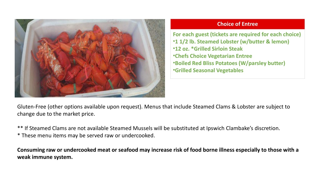 PPT - Catering Menu in Ipswich Clambake PowerPoint Presentation, free ...