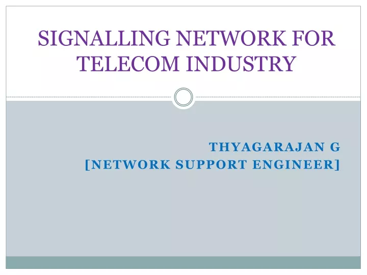 PPT - Signalling network in Telecom Industry PowerPoint Presentation ...