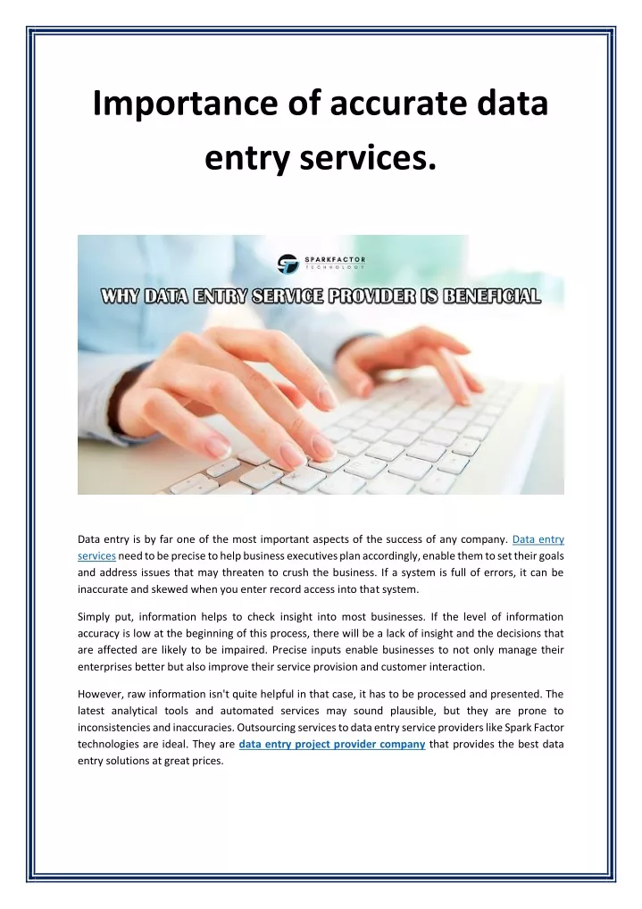 PPT - Importance of accurate data entry services. PowerPoint ...