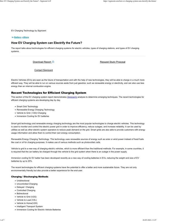 PPT - How EV Charging System can Electrify the Future - Signicent LLP ...
