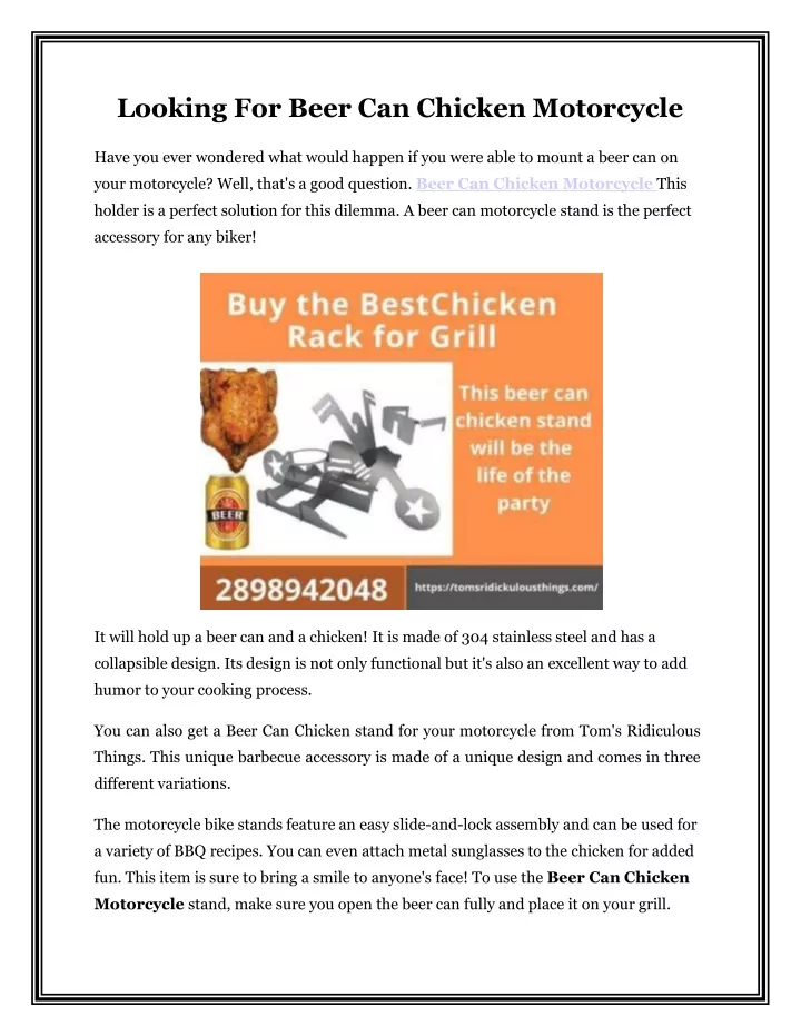 PPT - Looking For Beer Can Chicken Motorcycle PowerPoint Presentation ...