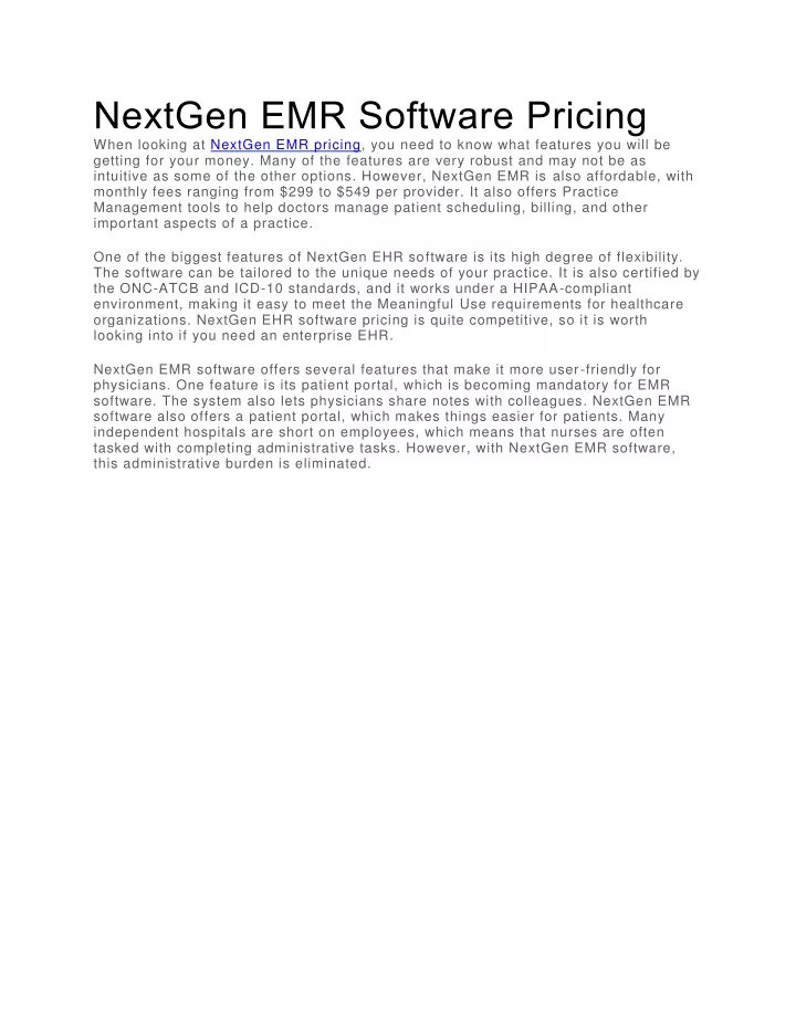 PPT - NextGen EMR Software Pricing PowerPoint Presentation, free ...
