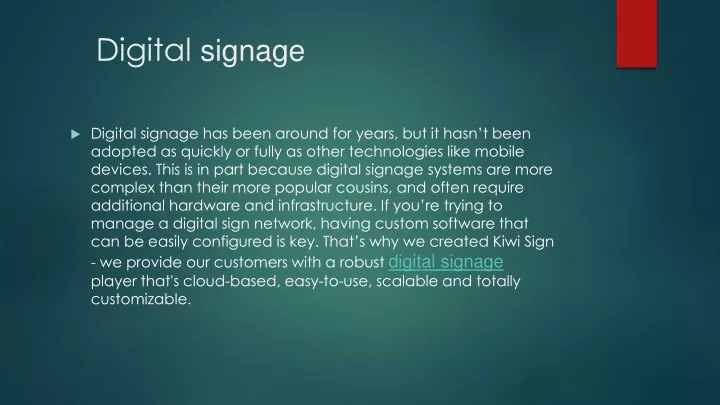 PPT - Digital signage PowerPoint Presentation, free download - ID:11360917