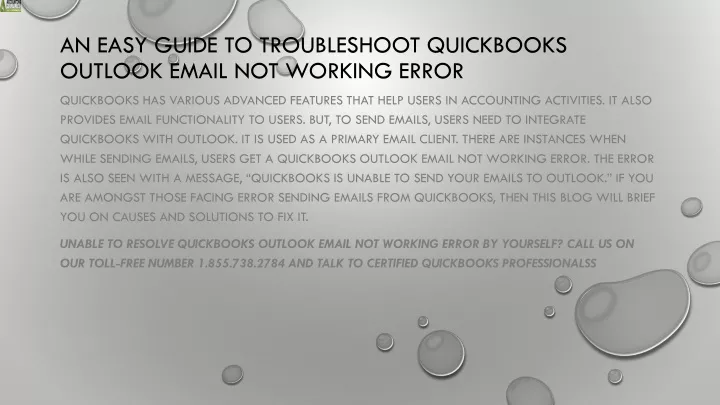 PPT - A complete guide to resolve QuickBooks Outlook Email Not Working issue PowerPoint ...