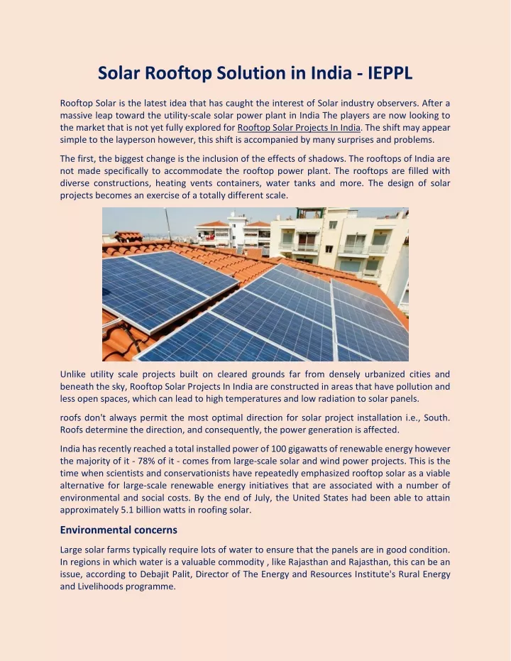 PPT - Rooftop Solar Projects In India PowerPoint Presentation, free ...
