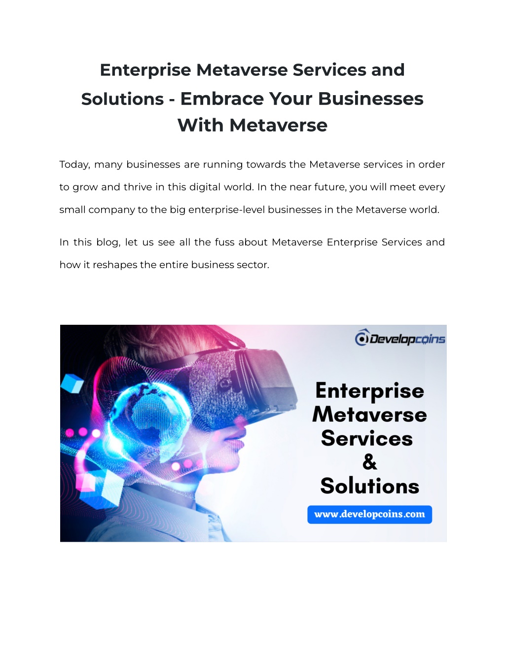 PPT - Enterprise Metaverse Services and Solutions - Embrace Your ...