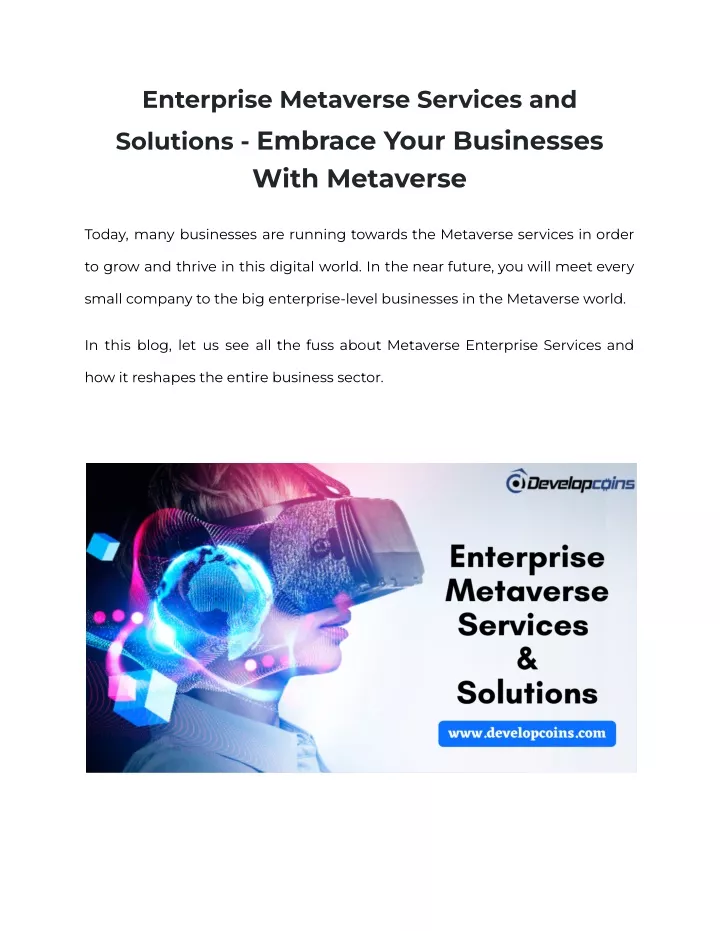 PPT - Enterprise Metaverse Services and Solutions - Embrace Your ...