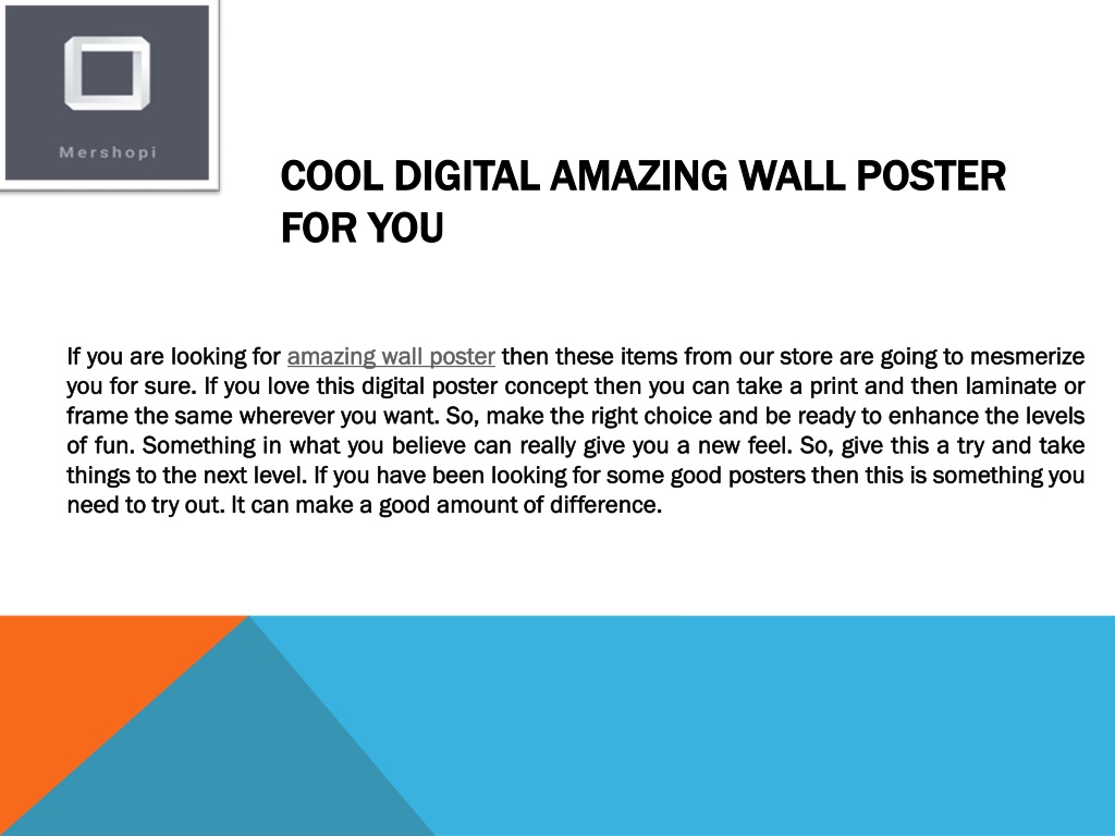 PPT - Cool Digital Amazing Wall Poster for You PowerPoint Presentation ...