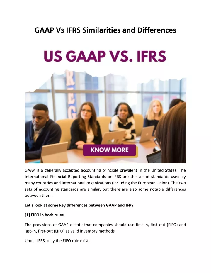 PPT - GAAP Vs IFRS Similarities and Differences PowerPoint Presentation ...