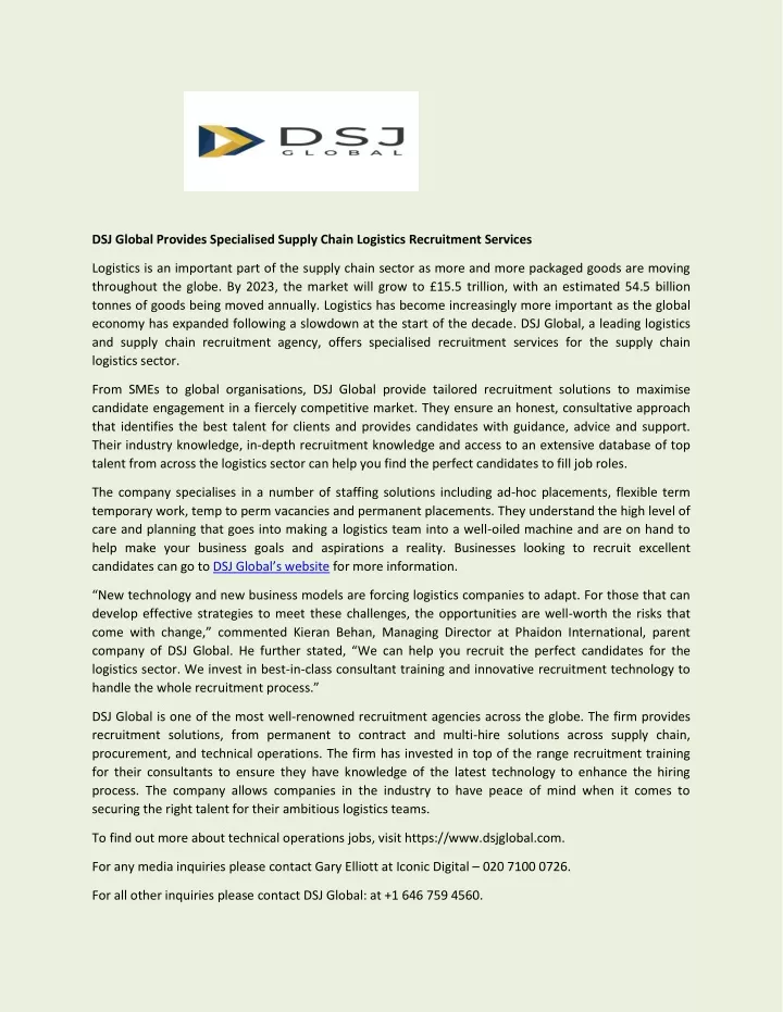 PPT - DSJ Global Provides Specialised Supply Chain Logistics ... PPT - DSJ Global Provides Specialised Supply Chain Logistics ...