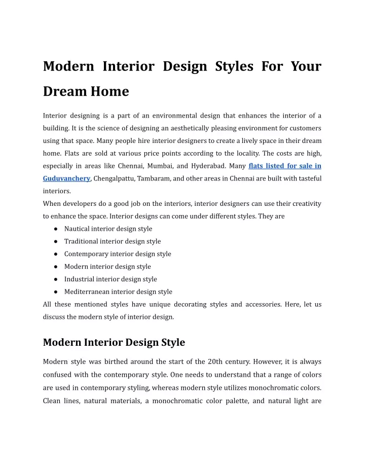 PPT - Modern Interior Design Styles For Your Dream Home PowerPoint ...