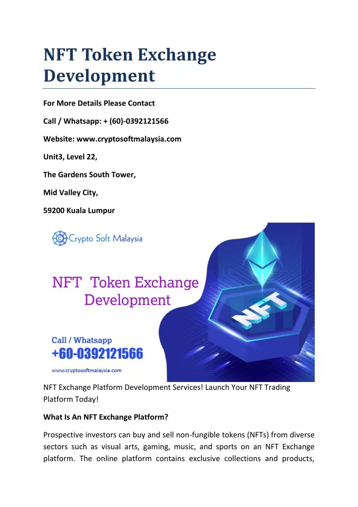 PPT - NFT Token Exchange Development PowerPoint Presentation, free ...