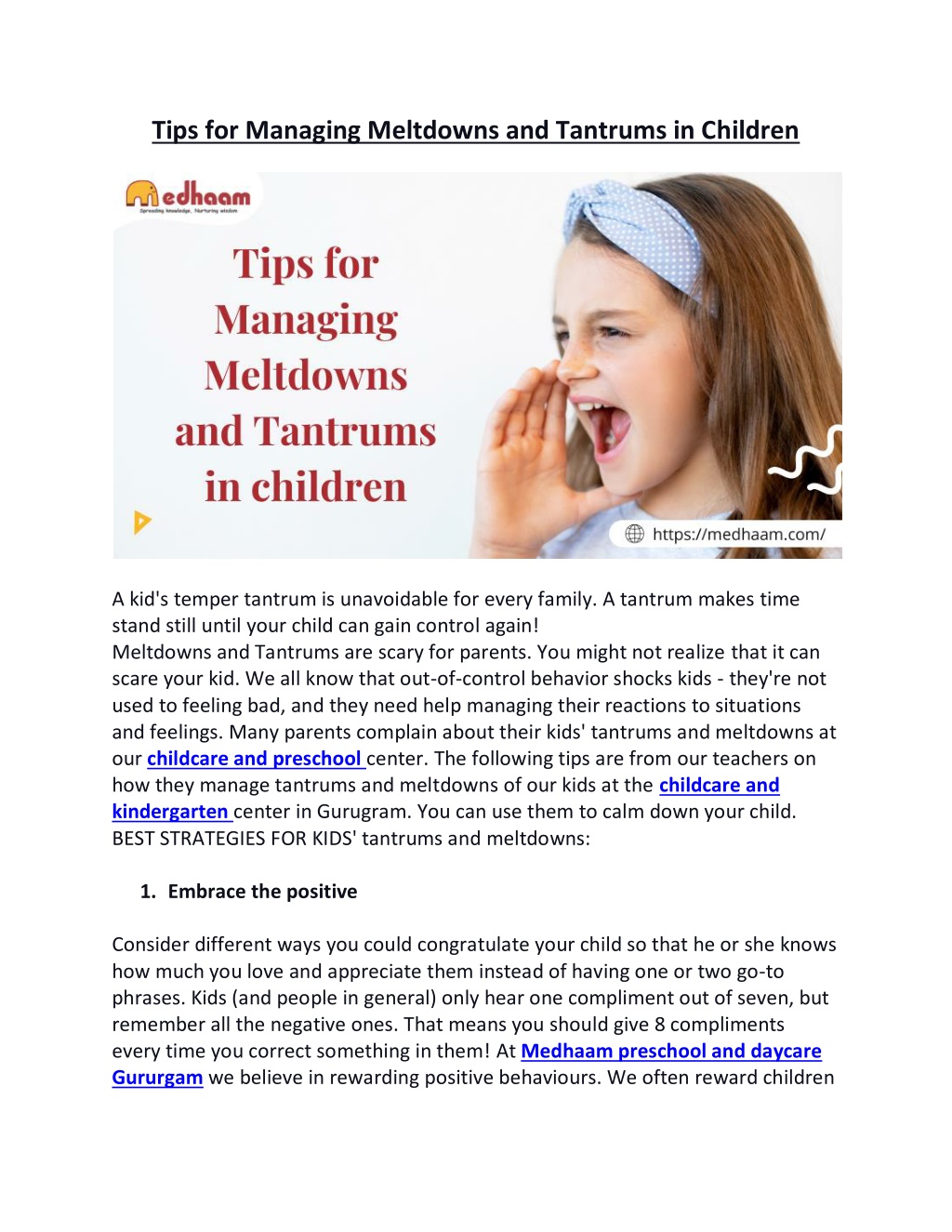 PPT - Tips for Managing Meltdowns and Tantrums in children PowerPoint ...
