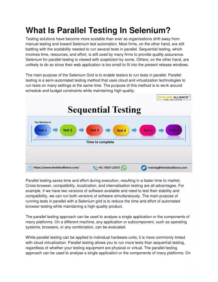 Ppt What Is Parallel Testing In Selenium 1 Powerpoint Presentation 1019