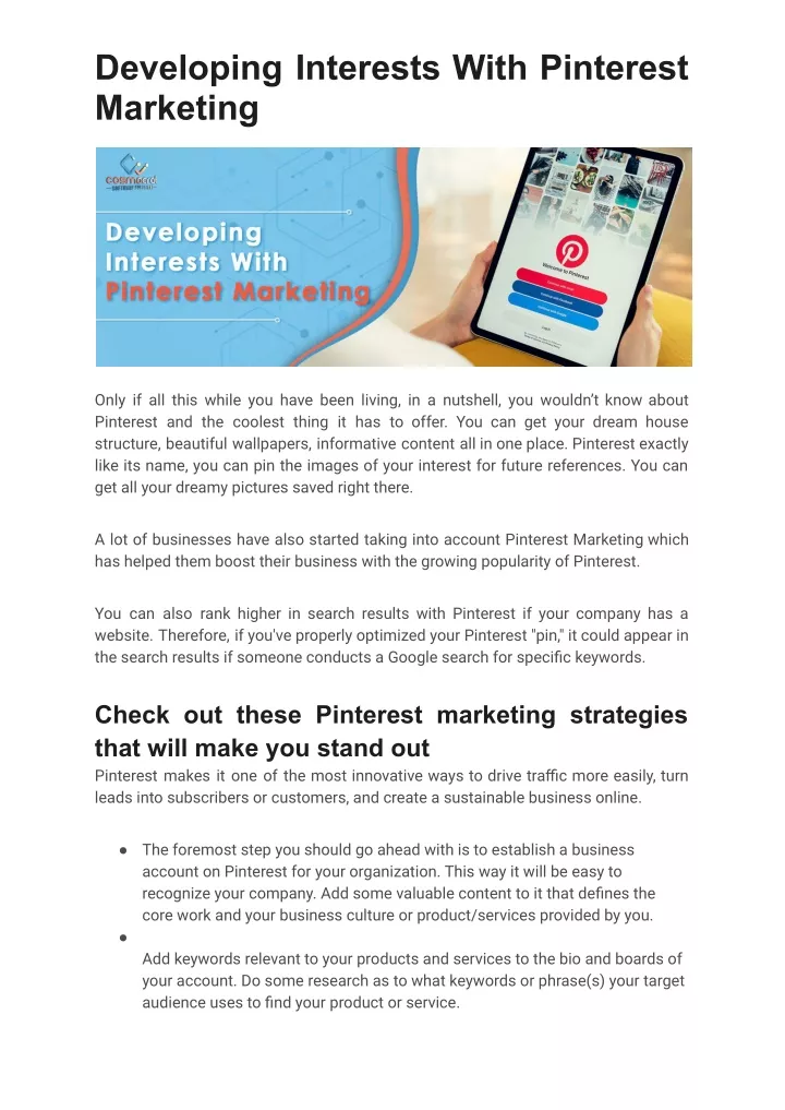 PPT - Developing Interests With Pinterest Marketing PowerPoint ...