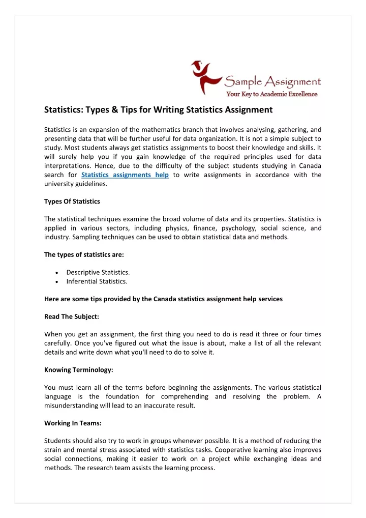 PPT - Statistics Types & Tips for Writing Statistics Assignment ...