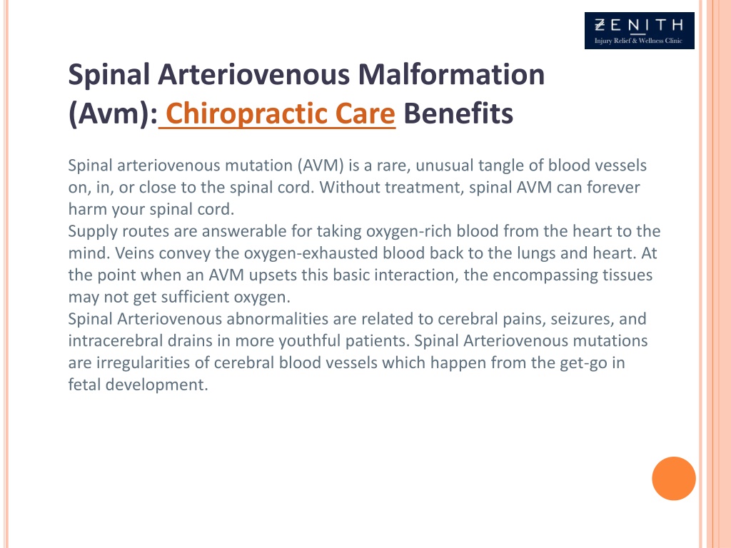 PPT - Chiropractic Care to Treat Spinal arteriovenous malformation (AVM ...