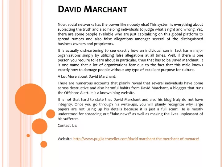 PPT - David Marchant PowerPoint Presentation, free download - ID:11371962
